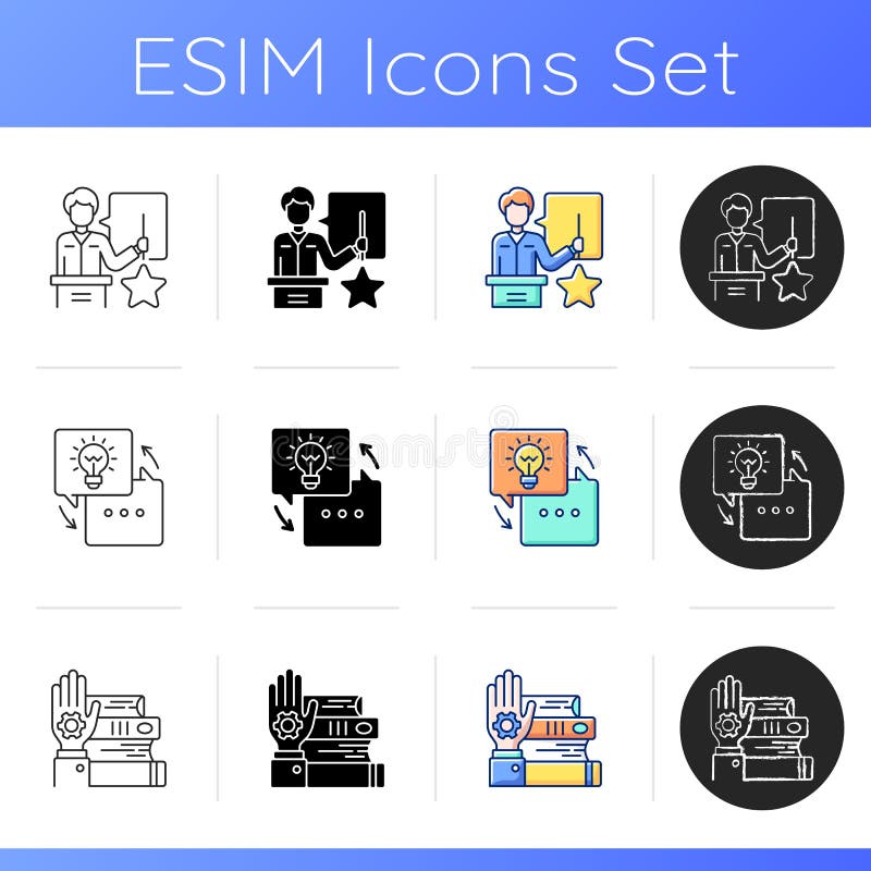 Workshop icons set stock vector. Illustration of strategy - 210119484