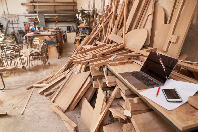 Workshop with Laptop Computer and Smartphone Stock Photo - Image of ...