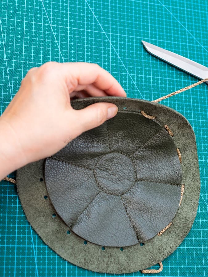 Craftsman Inserts a Drawstring in the Sewn Pouch Stock Image - Image of ...