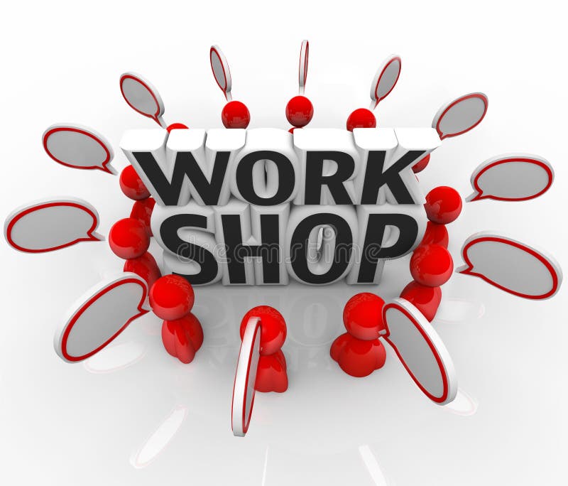Workshop People Group Discussing Idea Talking Stock Illustration ...