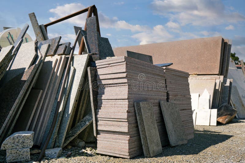 Workshop for the Processing of Stone Products. Warehouse of Decorative ...