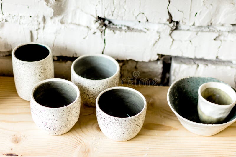 Workshop Production of Ceramic Tableware Finished Products Stock Image ...