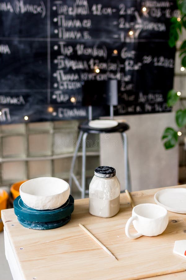 Workshop Production of Ceramic Tableware Product Painting Stock Photo ...