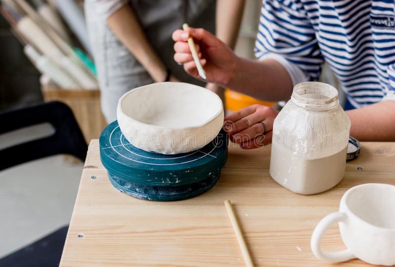 Workshop Production of Ceramic Tableware Product Painting Stock Photo ...