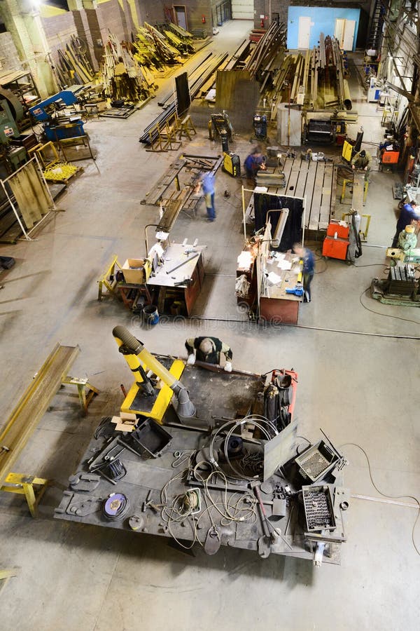 Workshop on Production of Handling Removable Devices. Stock Image ...