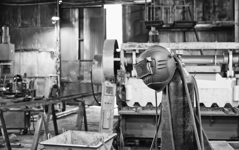 Workshop for Production of Metal Structures Stock Image - Image of ...