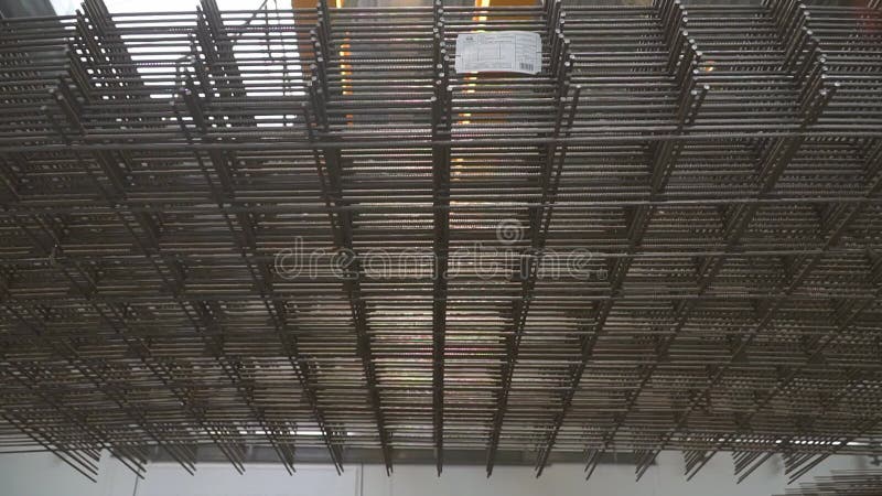 The Workshop for the Production of Reinforcing Mesh. a Lot of Rebar ...