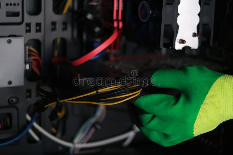 Workshop Repairman Repairing Computer System Unit Close-up Stock Image ...