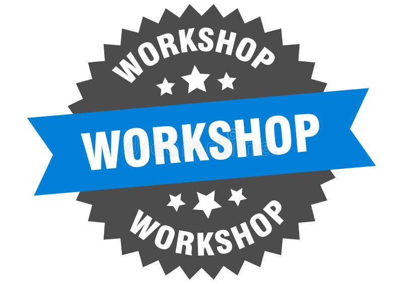 Workshop stock vector. Illustration of sign, blue, seal - 160547969