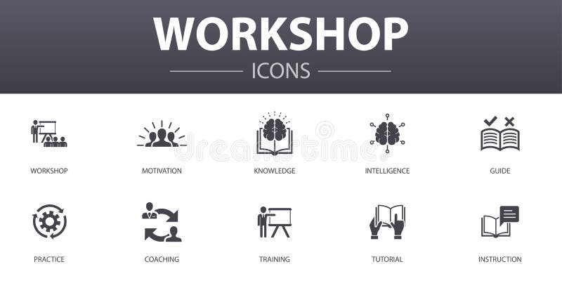 Workshop Simple Concept Icons Set Stock Vector - Illustration of ...