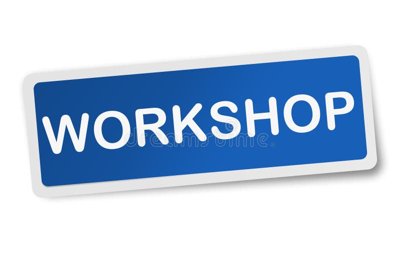 Workshop Square Sticker Isolated on White Stock Illustration ...