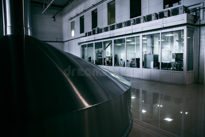Steel Fermentation Vats on Brewer Factory Stock Image - Image of line ...