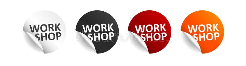 Workshop Sticker. Round Icon Badge Stock Vector - Illustration of ...