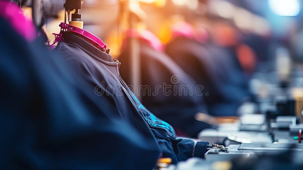 Workshop of Tailoring Professionals with Garments Hanging and Tools on ...