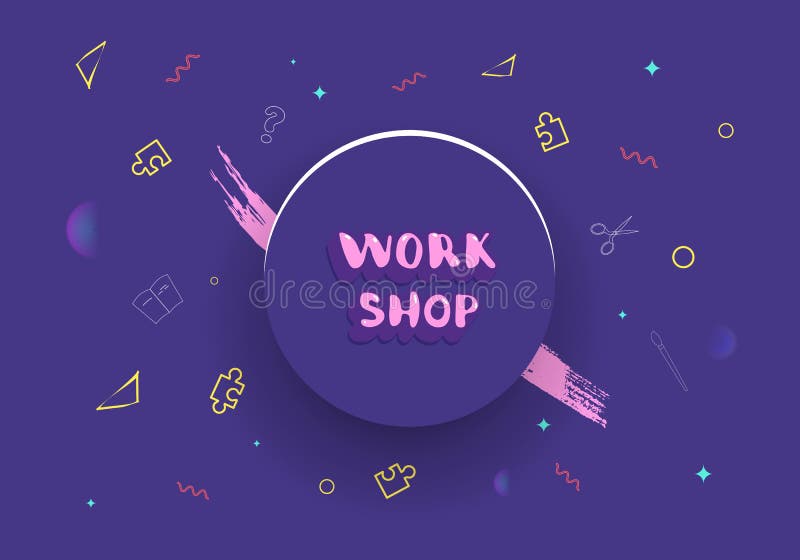 Workshop Template with Handwritten Lettering. Vector Illustration ...