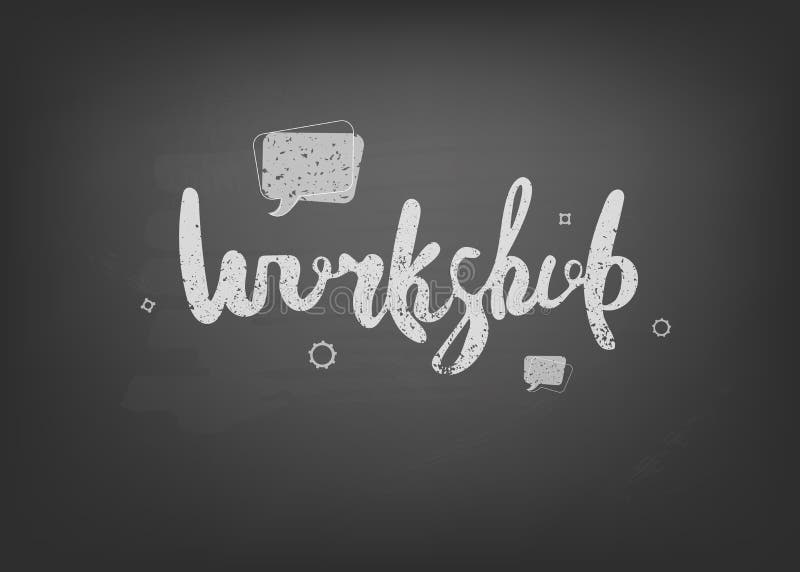Workshop Template with Handwritten Lettering. Vector Illustration ...