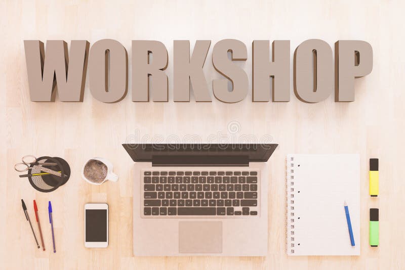 Workshop text concept stock illustration. Illustration of knowledge ...