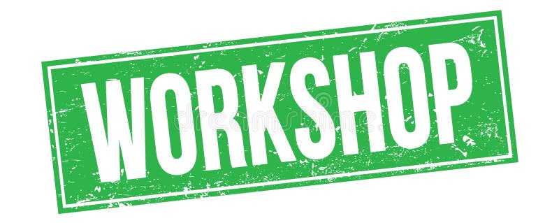 WORKSHOP Text on Green Grungy Rectangle Stamp Stock Illustration ...