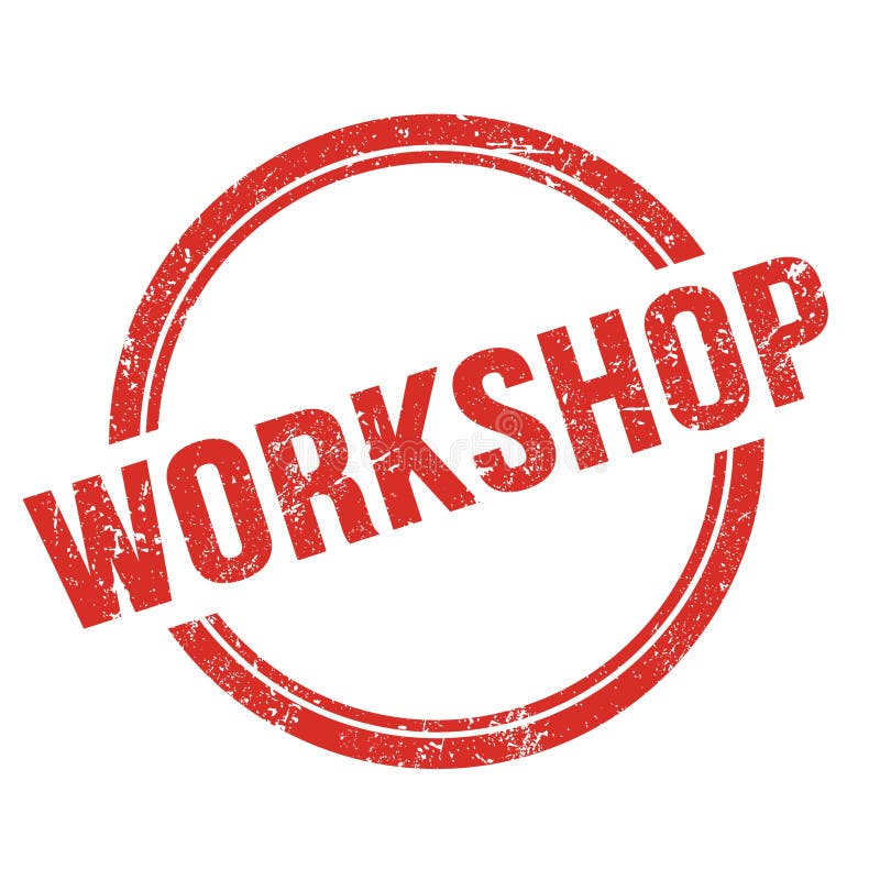 WORKSHOP Text Written on Red Grungy Round Stamp Stock Illustration ...