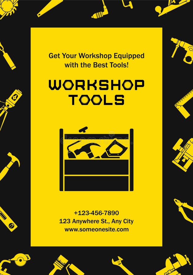 Workshop Tools Poster stock vector. Illustration of repair - 276019163