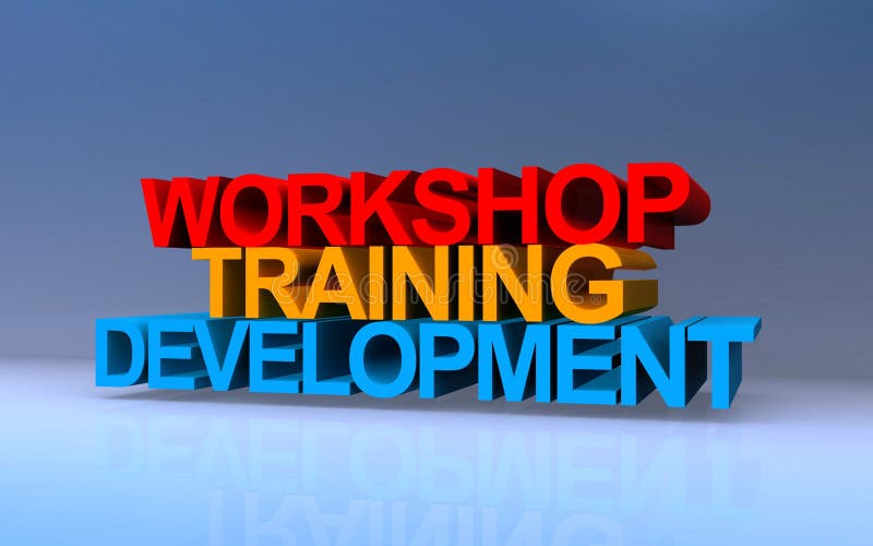 Workshop Training Development on Blue Stock Illustration - Illustration of exercises, coaching ...