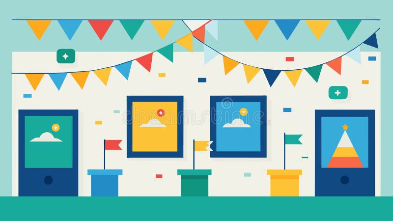 The Workshop Walls are Adorned with Various Completed Flags Showcasing ...