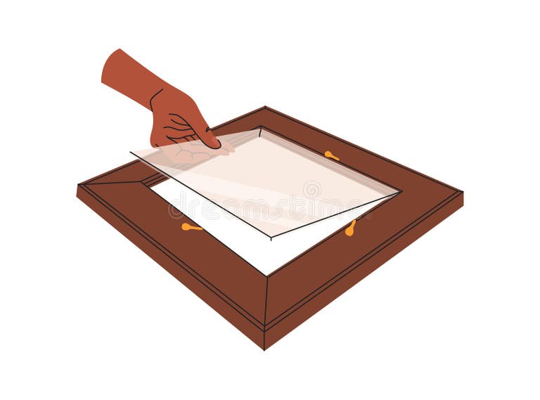 A Workshop Worker Inserts Glass into Frame. Creative Process in a ...