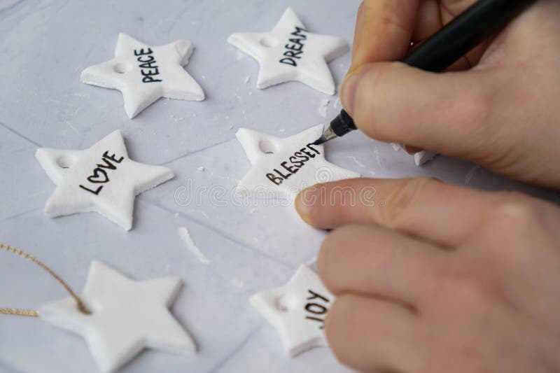 Workshop Writing Word BLESSED Children Air Dry Clay Activity Handicraft ...