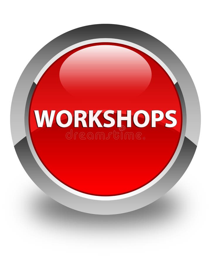 Workshops Glossy Red Round Button Stock Illustration - Illustration of ...