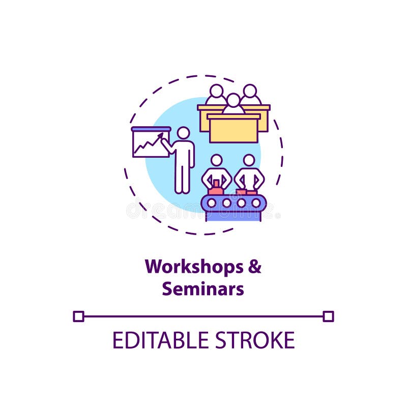 Workshops and Seminars Concept Icon Stock Vector - Illustration of ...