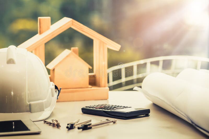 Workspace of Architect and Engineer Construction. Stock Photo - Image ...