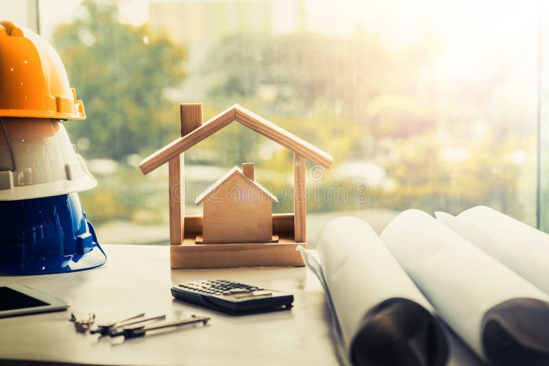 Workspace of Architect and Engineer Construction. Stock Photo - Image ...
