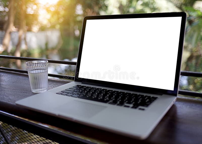 Workspace Background New Project Laptop Computer Blank C Stock Photos ...