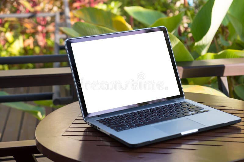 Workspace Background New Project Laptop Computer Blank C Stock Photos ...