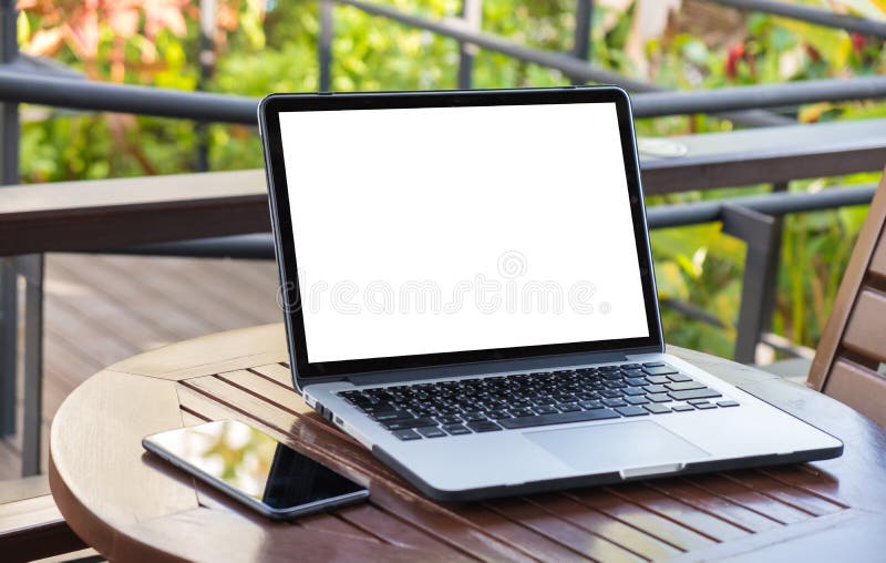 Workspace Background New Project Laptop Computer Blank C Stock Photos ...