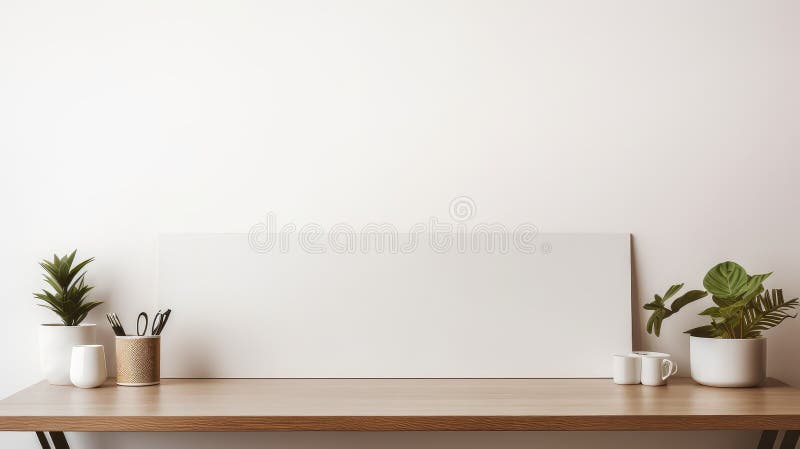 Workspace Blank Desktop on Desk Stock Illustration - Illustration of ...