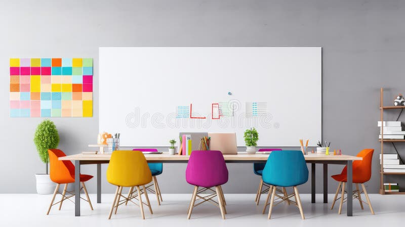 Workspace Blank Office Wall Stock Illustration - Illustration of color ...