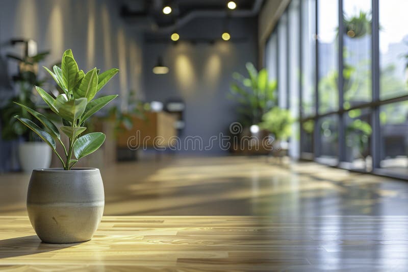Workspace Blurred Background in Modern Office Interior Stock Photo ...