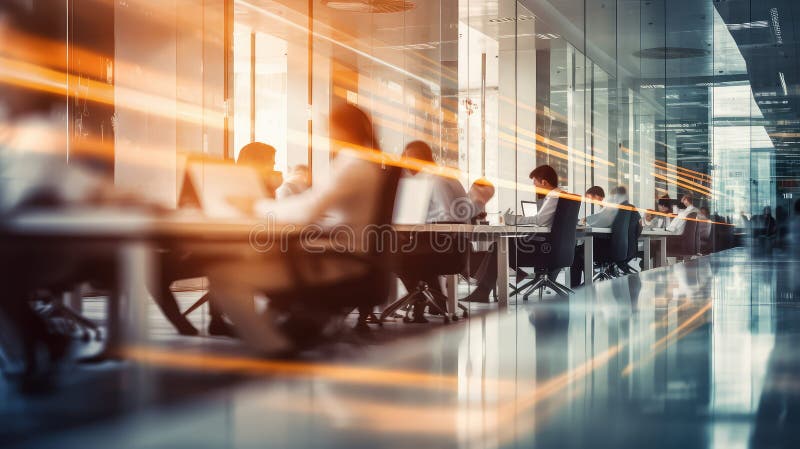 Workspace blurred office stock illustration. Illustration of activity ...