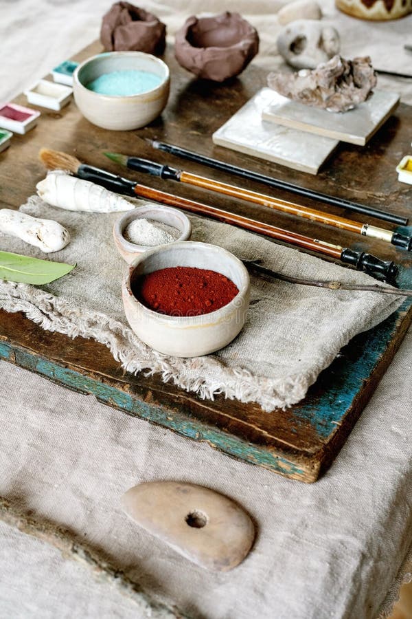 Workspace in Ceramic Studio Stock Photo - Image of handmade, table ...