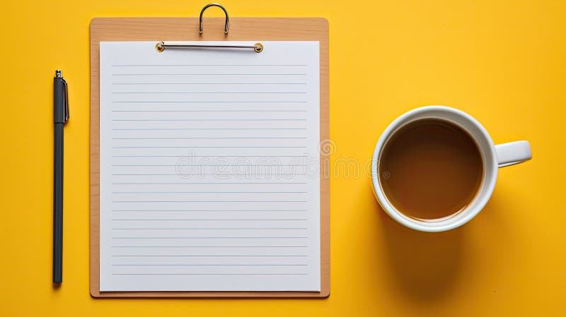 Workspace checklist yellow stock illustration. Illustration of bright ...