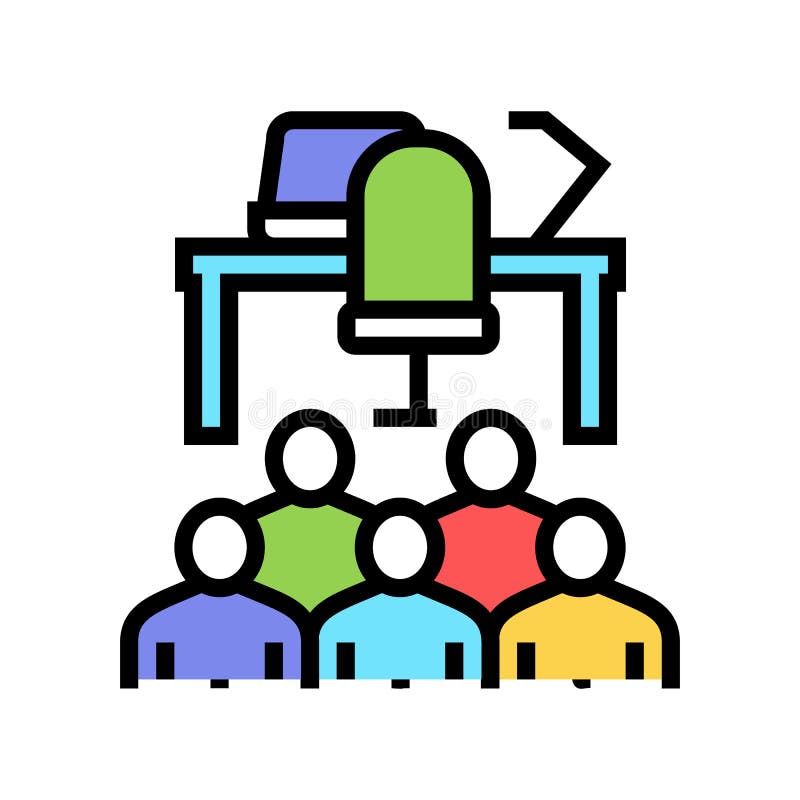 Workspace Colleagues Color Icon Vector Illustration Stock Illustration ...