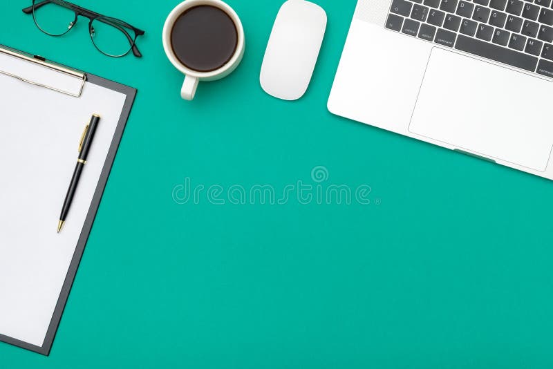 Minimal Home Office Desk. Top View Shot Stock Photo - Image of ...
