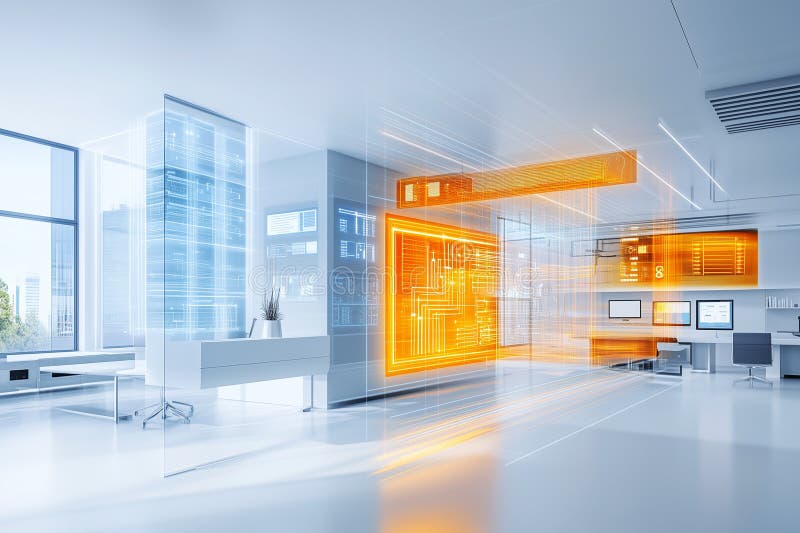 This Workspace Combines Sleek Furniture with Digital Interfaces ...