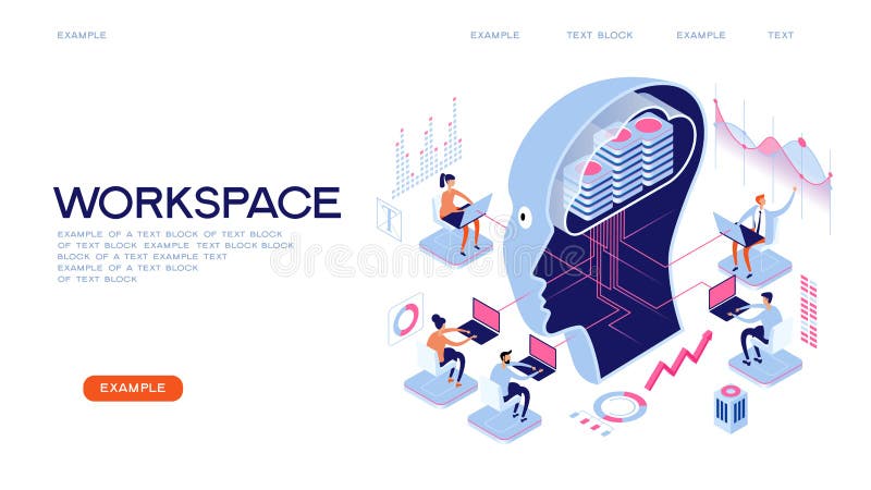 Workspace Web Banner stock vector. Illustration of human - 158084212