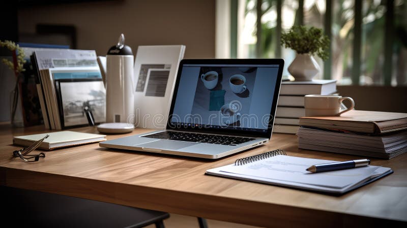 Simple Orderly Streamlined Efficient Pristine Workspace Desk Stock ...