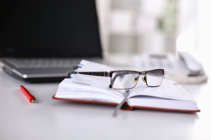 Workspace Desktop, Documents on the Office Table Stock Photo - Image of ...