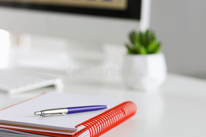 Workspace Desktop, Documents on the Office Table Stock Photo - Image of ...