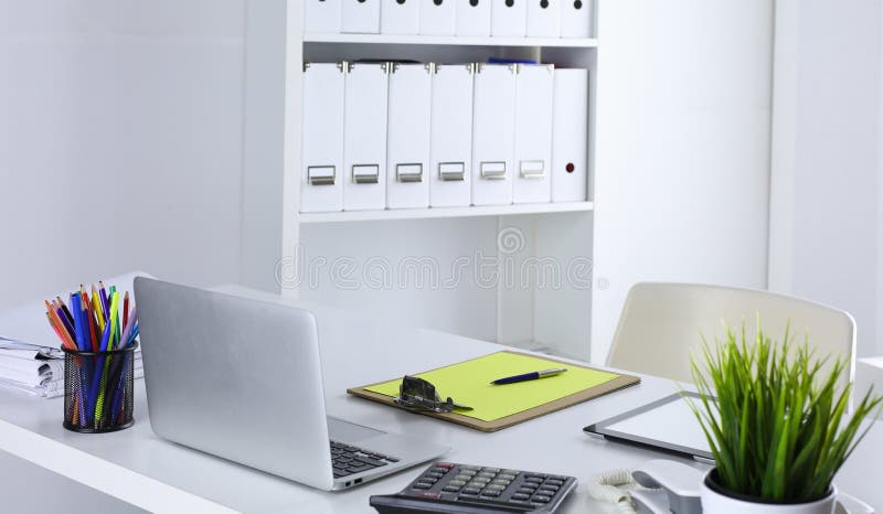 Workspace Desktop, Documents on the Office Table Stock Photo - Image of ...
