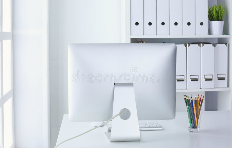 Workspace Desktop, Documents on the Office Table Stock Image - Image of ...